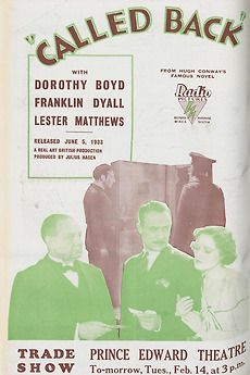‎Called Back (1933) directed by Reginald Denham, Jack Harris • Film ...