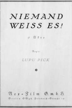 ‎Niemand weiß es (1920) directed by Lupu Pick • Film + cast • Letterboxd